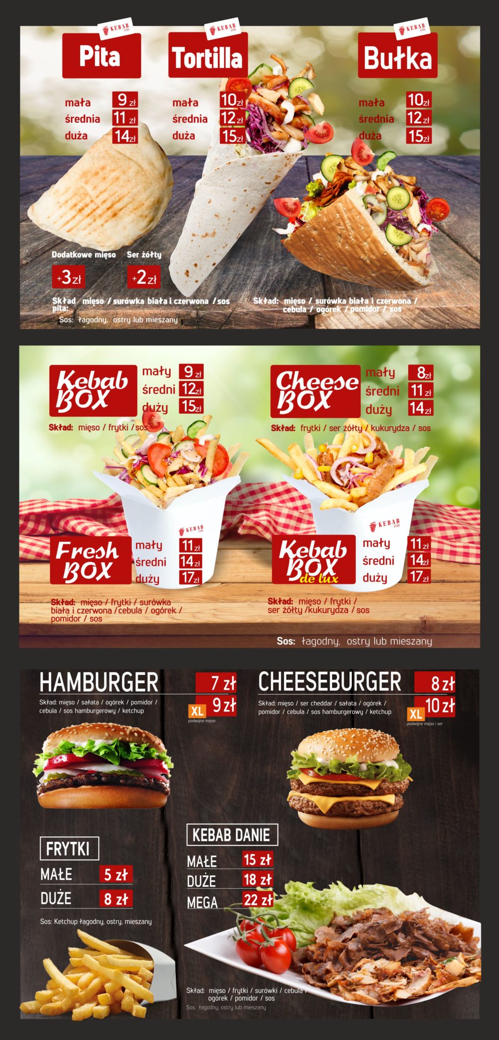 Menu kebab Wielopole Skrzyńskie | Kebabcity.pl - Pyszny kebab burger pizza