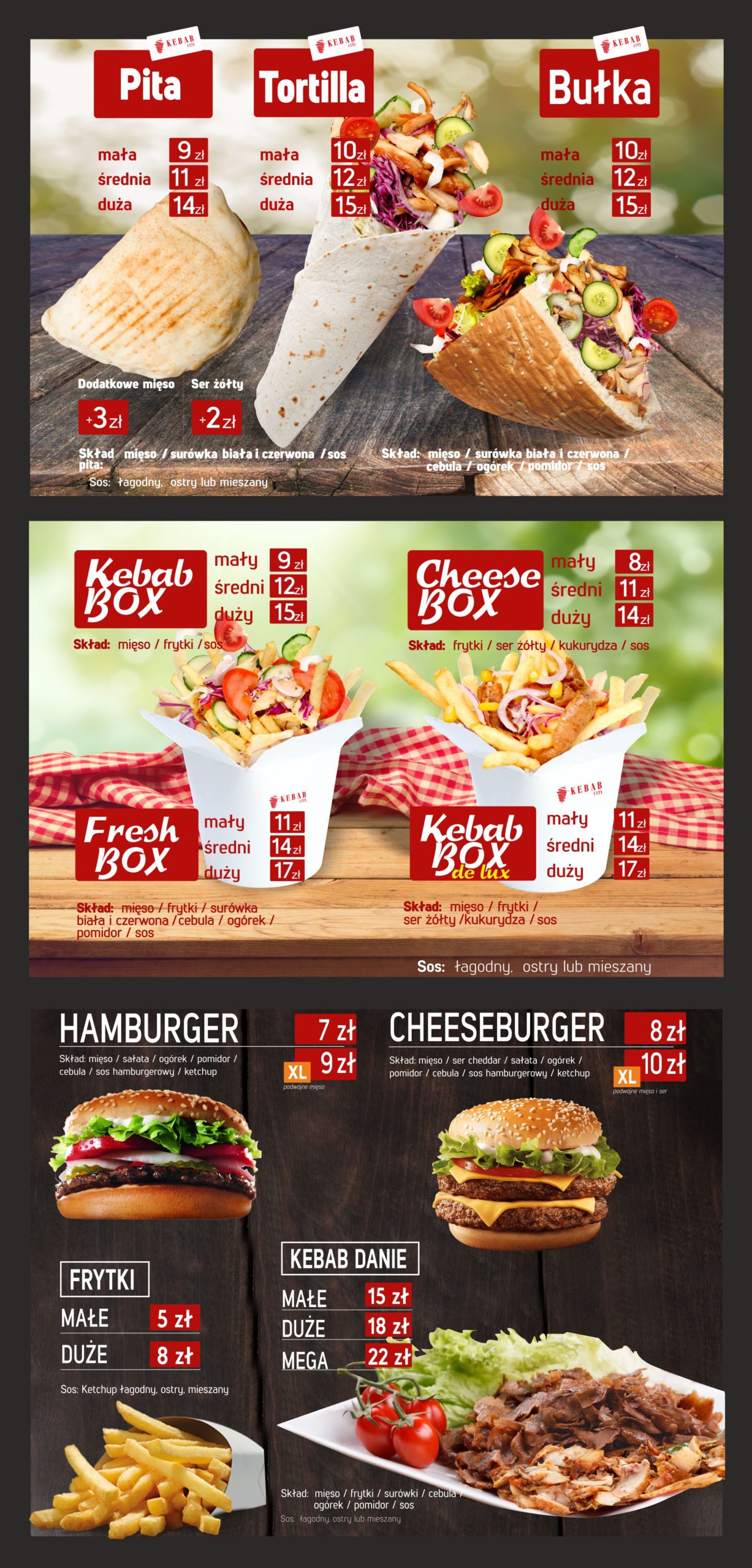 Menu kebab Wielopole Skrzyńskie | Kebabcity.pl - Pyszny kebab burger pizza